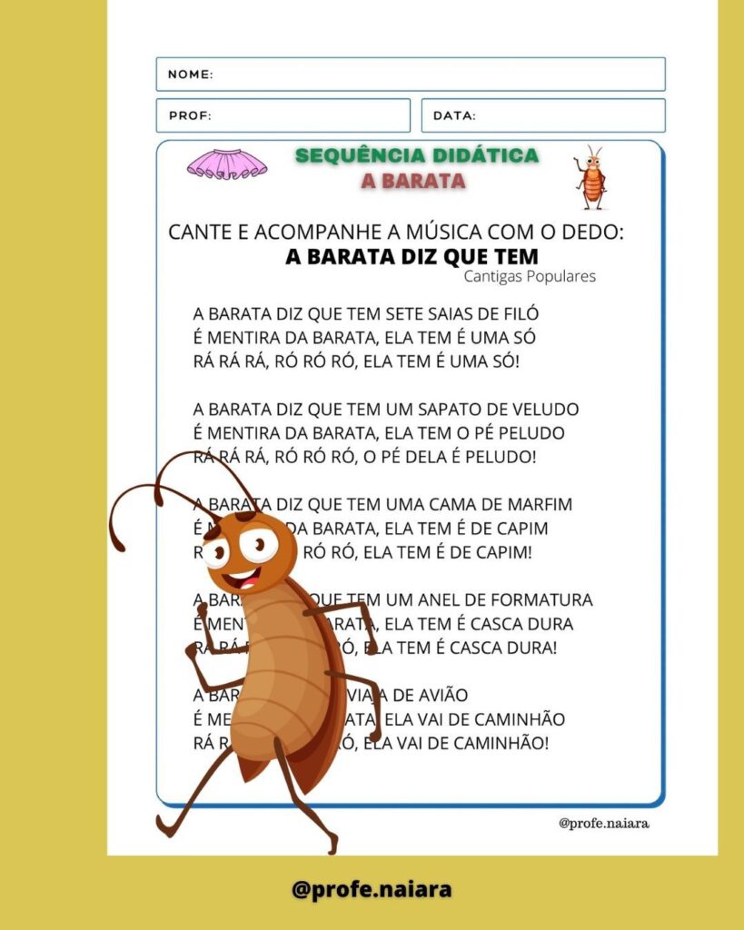 Sequência A Barata diz que tem – Naiara Materiais Pedagógicos