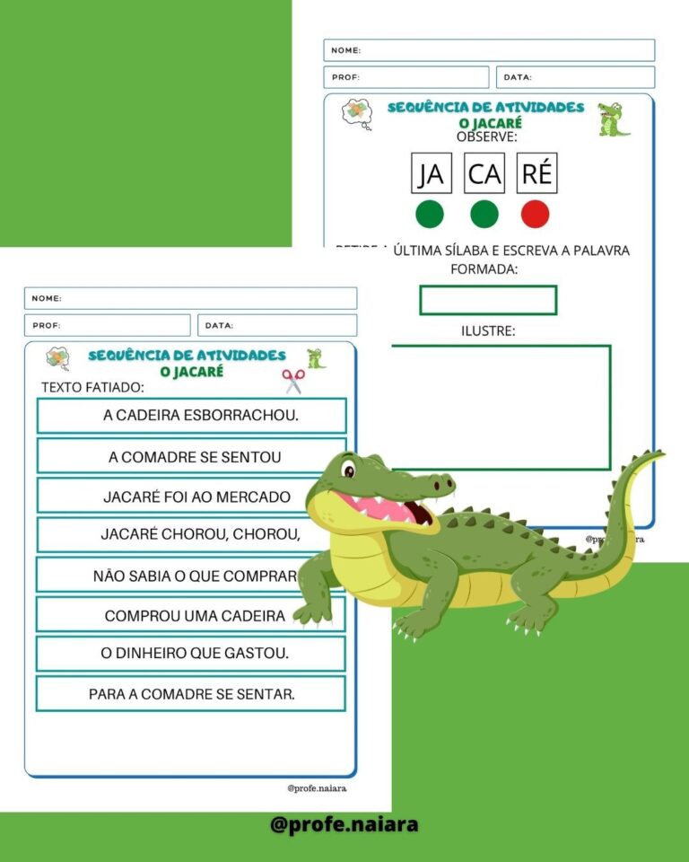 Sequência de Atividades Parlenda: O Jacaré – Naiara Materiais Pedagógicos