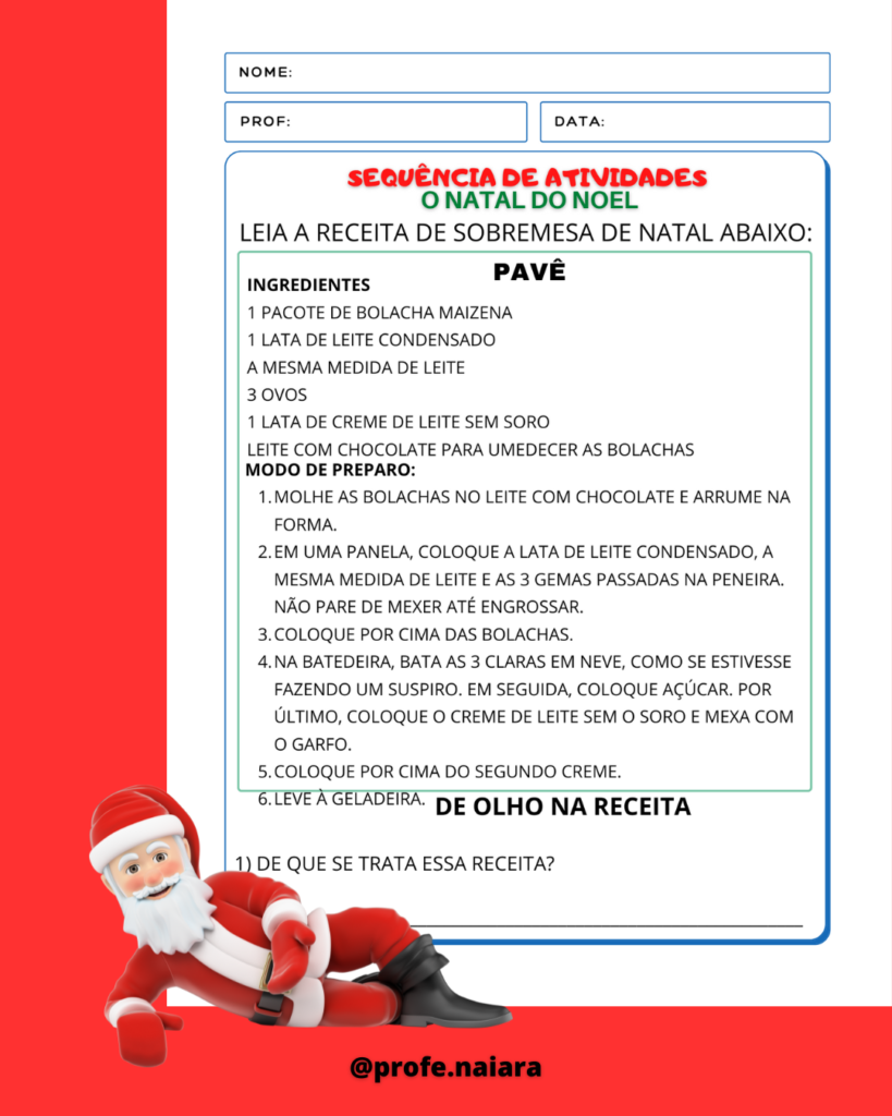 Sequência de atividades – Natal 2° ano – Naiara Materiais Pedagógicos